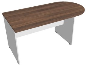 Stůl jednací oblouk 160 cm - Hobis Gate GP 1600 1 Dekor stolové desky: ořech, Dekor lamino podnože: bílá