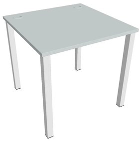 Stůl pracovní rovný 80 cm - Hobis Uni US 800 Dekor stolové desky: šedá, Barva nohou: bílá