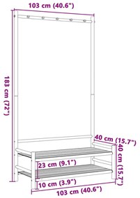 Stojan na oblečení s policemi 103 x 40 x 183 cm bambus