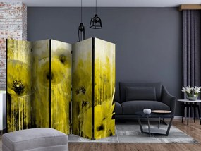 Paraván Yellow madness Dekorhome 225x172 cm (5-dílný)