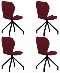 Jídelní židle 4 ks umělá kůže Dekorhome Vínová