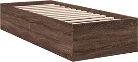 Rám postele hnědý dub 100 x 200 cm kompozitní dřevo 3281055