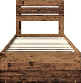 Rám postele s čelo Staré dřevo 90 x 190 cm Masivní borové dřevo 3411469
