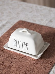 Sinsay - Keramická máslenka s nápisem Butter - bílá