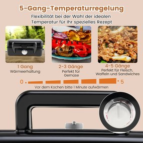 Costway 3-in-1 Vaflovač a lis na panini a sendvičovač Přenosný elektrický