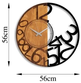 Nástěnné hodiny pr. 56 cm 1xAA dřevo/kov
