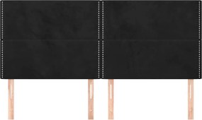 Čelo postele černé 180x5x118/128 cm sametové 3116254