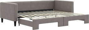 Válenda s přistýlkou taupe 90 x 200 cm textil 3196581