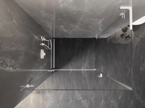 Mexen Lunar-B L, sklápěcí sprchový kout levý 90 x 70 cm, 8mm čiré sklo, bílý profil, 832L-090-070-20-00-L