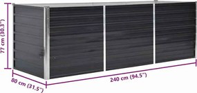 vidaXL Vyvýšený záhon 240 x 80 x 77 cm pozinkovaná ocel [45726] Barva: antracitová
