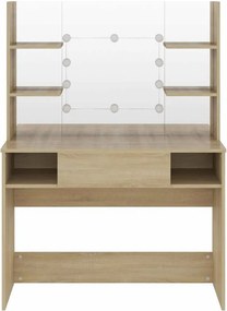 Kosmetický stolek s LED světly 100 x 40 x 135 cm MDF dub 331545