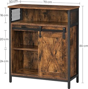 Úložná skříň, kuchyňská skříň s posuvnými dveřmi 70 x 30 x 80 cm