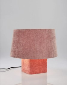 Růžová kovová stolní lampa s textilním stínidlem (výška 35 cm) Demra – Bizzotto
