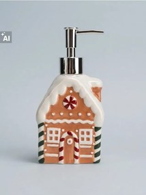 Sinsay - Vánoční keramický dávkovač mýdla ve tvaru perníkové chaloupky - béžová