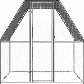 Klec pro kuřata stříbrná a šedá 2 x 2 x 2 m pozinkovaná ocel 155886
