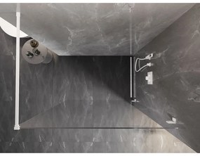 Mexen Lunar sprchová stěna pravá 140 x 200 cm, 8mm čiré sklo, bílá, 830-140-000-20-00-P