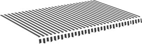 Náhradní plachta na markýzu antracitová a bílá 450 x 300 cm polyesterová 311989
