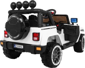 Ramiz Dětské terénní auto Full Time 4WD bílé na dálkové ovládání + pohon 4x4 + LED audio + úložný prostor