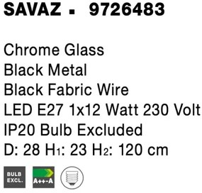 Retro lustr Savaz B 28 chrom