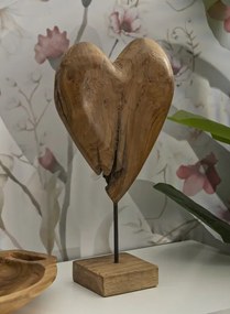 Dřevěná dekorace Dobu 45 cm hnědá
