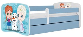 Kocot Kids Dětská postel LEDOVÉ KRÁLOVSTVÍ modrá Velikost postele: 140x70, Matrace: Bez matrace, Šuplík: Se šuplíkem