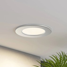 Prios LED vestavné svítidlo Cadance, stříbrné, 11,5 cm, stmívatelné