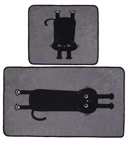 Černo-šedé koupelnové předložky v sadě 2 ks 60x100 cm Comfort – Foutastic