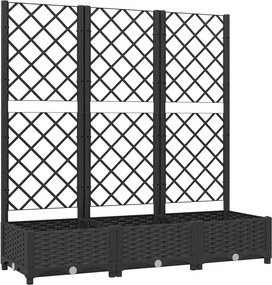 Zahradní květináč s mřížkou černý 120 x 40 x 121,5 cm PP 318272