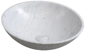 Sapho Blok - Umyvadlová mísa, průměr 420 mm, bez přepadu, carrara 2401-42