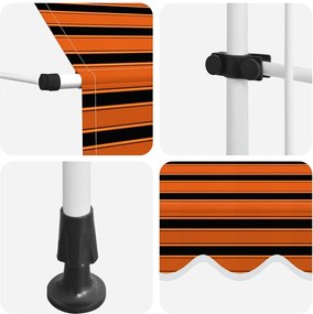 Ručně zatahovací markýza 150 cm oranžovo-hnědá 145835