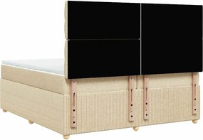 Box spring postel s matrací krémová 200x200 cm textil 3292175