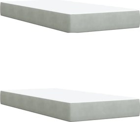 Box spring postel s matrací světle šedá 200x200 cm samet 3286402
