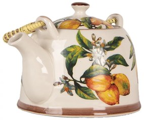 Porcelánová konvička na čaj se sítkem s motivem citronů – 800 ml