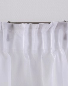 Krátká záclonka Lily z voálu a s krajkou barva bílá látka poloprůhledná, lesklé