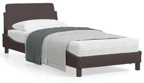 vidaXL Rám postele s čelem tmavě hnědý 80 x 200 cm textil