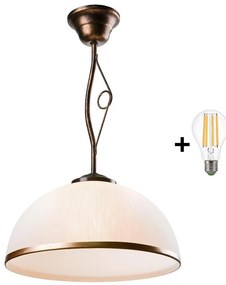 Brilagi - LED Lustr na tyči ANTICO 1xE27/60W/230V bronz patina