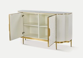 Komoda Stilig ST906C 150 cm krémová/zlatá