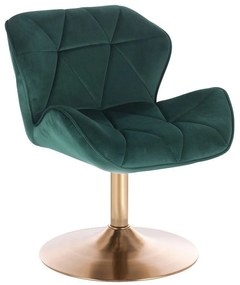 LuxuryForm DESIGN Otočná židle MILANO VELUR na zlatém talíři - zelená