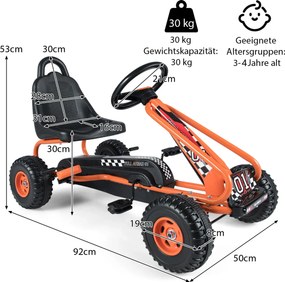 Costway Motokára s nastavitelným sedadlem a ruční brzdou, šlapací