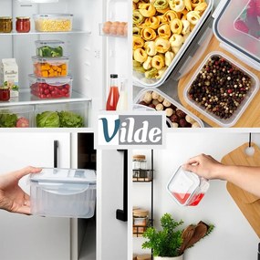 VILDE Sada 4 kuchyňských čtvercových těsnících dóz, krabičky na jídlo LOCK&LOCK
