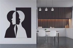 Lepy.cz Samolepka na zeď Žena black and white Velikost (šířka x výška): 80x91cm, Barevná varianta: Černá