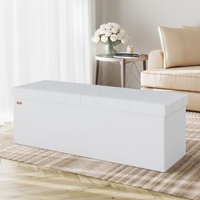 Lavice s úložným prostorem bílý 115x38x38cm s odklápěcí víko