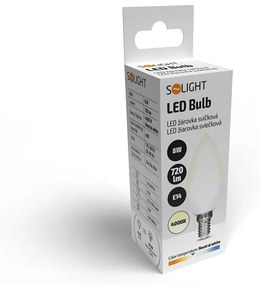 Solight LED žárovka, svíčka, 8W, E14, 4000K, 720lm