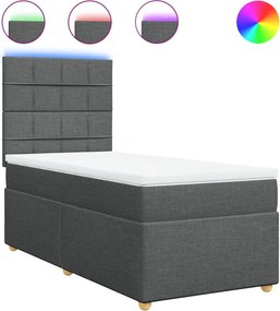 Box spring postel s matrací tmavě šedá 80 x 200 cm textil 3293408
