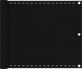 vidaXL Balkonová zástěna 75 x 600 cm HDPE [42321] Barva: Černá