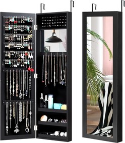 Costway Zrcadlová šperkovnice se zrcadlem po celé délce – 31,5 × 8,5 × 110 cm