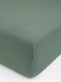 MK Lůžkoviny Jersey prostěradlo s elastanem Deluxe 220 × 200 cm – olivové