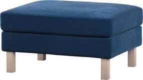 Potah na podnožku IKEA Karlstad barva tmavě modrá látka lesklé, sametová