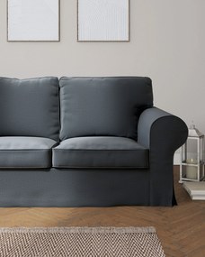 Potah na pohovku IKEA  Ektorp 3-místná, rozkládací STARÝ MODEL PIXBO barva šedá látka sametová