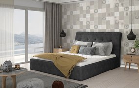 Eltap Čalouněná postel Inge s úložným prostorem Materiál a barva potahu: Omega 68 - žlutá, Rozměry (cm): 200x200